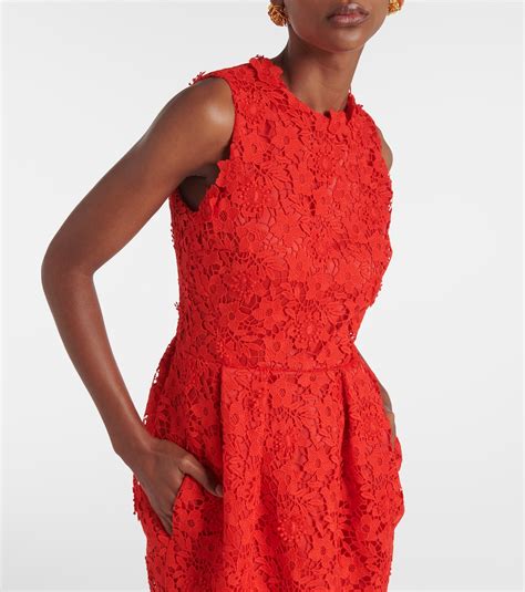 Alani Lace Midi Dress In Red Safiyaa Mytheresa