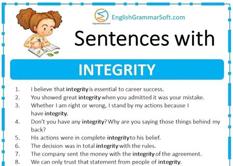 Sentences With Integrity Englishgrammarsoft