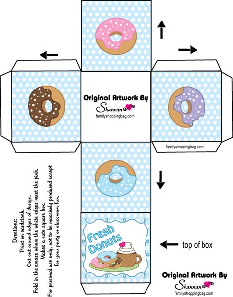 Adorable Kawaii Donut Box Template