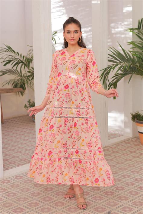 Lawn Frock 79737 Peach Ember Kapraymart
