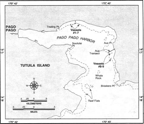 Location Map Of American Samoa Showing The Position Of The Vessels