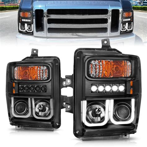 Anzo 2008 2010 Ford Super Duty Projector Headlights With U Bar And B