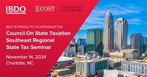 Join Bdo At The Cost Southeast Regional State Tax Seminar To Learn About Current Salt