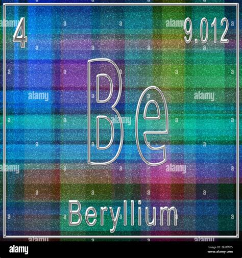 Beryllium Chemical Element Sign With Atomic Number And Atomic Weight