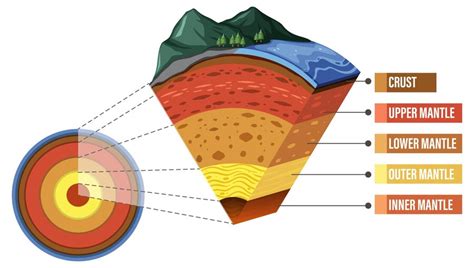 Diagrama Que Muestra Las Capas De La Litosfera Terrestre Vector Gratis