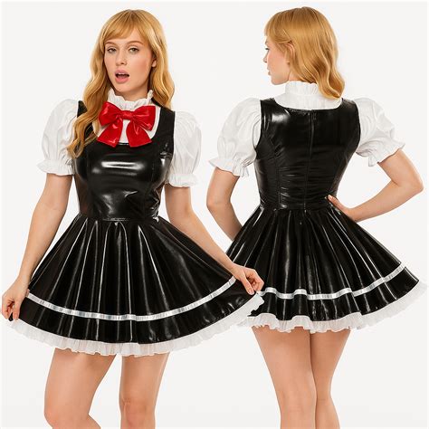 Thin Pvc Sissy Maid Dress For Crossdressing Handmade By Fondcosplay