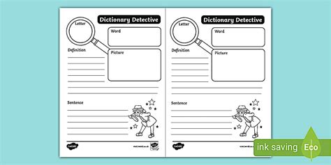Dictionary Detective Worksheet Teacher Made Twinkl