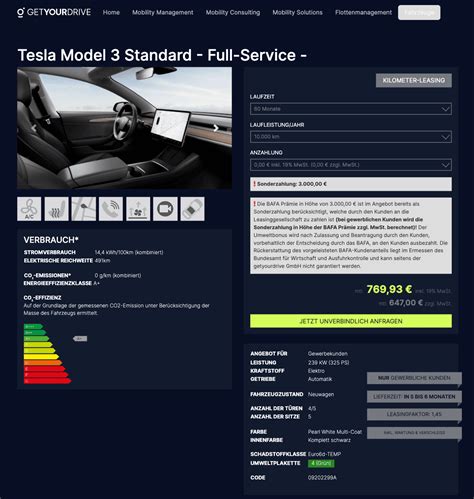 Tesla Model 3 Im Leasing Für 647€ Im Monat Netto Ntv Autoleasing