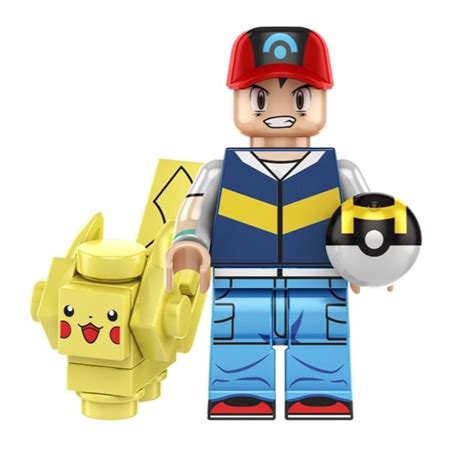 Ash Ketchum With Pikachu Pokemon Minifigure Mini Figures Pokemon