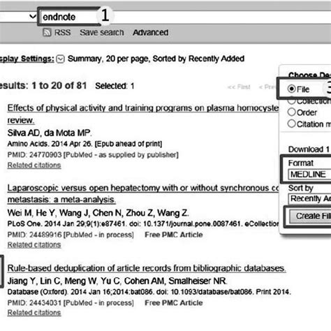 The Figure Showing How To Export From Data Pubmed To Endnote By