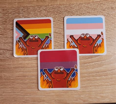 Chaotic Elmo Pride Stickers Etsy