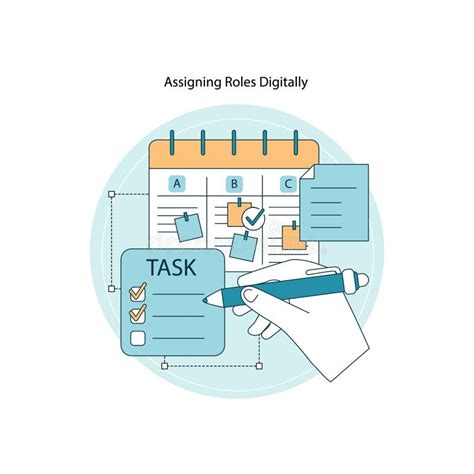 Assigning Roles Digitally With Task Stock Vector Illustration Of