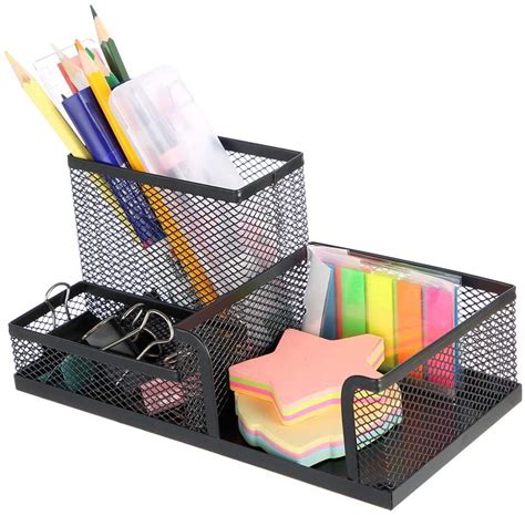 Pen Holder Mesh Pencil Holder Metal Pencil Holders Pen Organizer Black