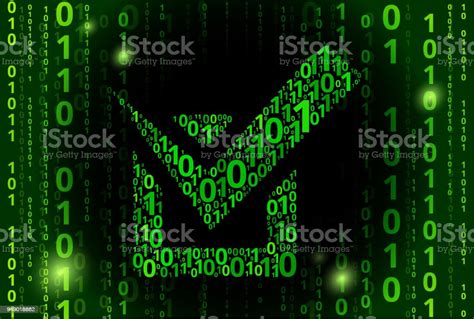 Check Box Binary Code Vector Pattern Background Stock Illustration