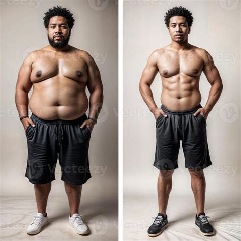 A Before And After Picture Of An African Mans Fitness Transformation