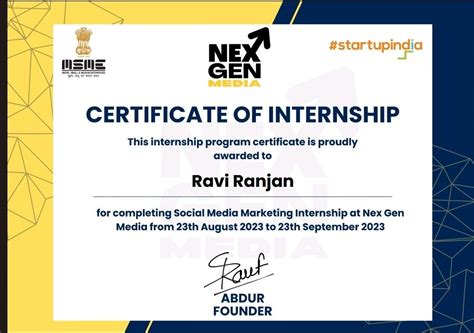 Ravi Ranjan On Linkedin I Have Completed My Internship At Nex Gen Media