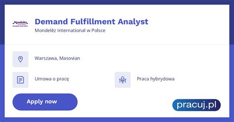Oferta Pracy Demand Fulfillment Analyst Mondelēz International W