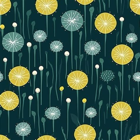 Premium Photo Dandelion Seamless Pattern