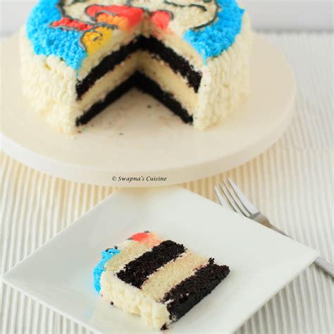 Swapnas Cuisine Doraemon Cake Black And White Layer Cake With Vanilla Buttercream Frosting