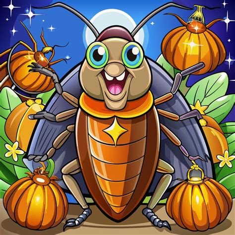 Cockroach In Halloween Commemoration Premium Ai Generated Vector
