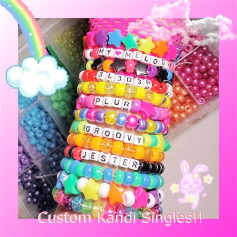 Custom Kandi Singles Make Your Own Kandi Bracelets Personalized Jewelry