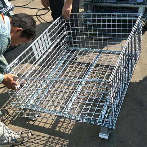 Industrial Metal Foldable Pallets Box Warehouse Stores Heavy Duty Steel