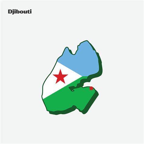 Djibouti Country Nation Flag Map Infographic 20187940 Vector Art At