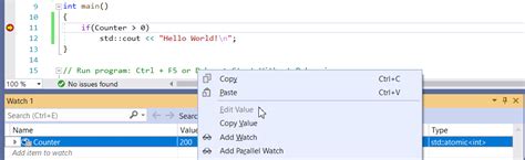 C Cannot Edit An Std Atomic Value In Visual Studio Debugger Stack Overflow