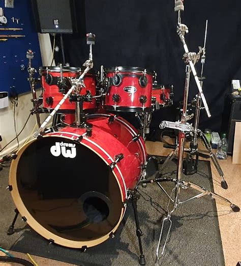 Pdp Dw Lx 2006 Red Woodgrain Lacquer Reverb Uk