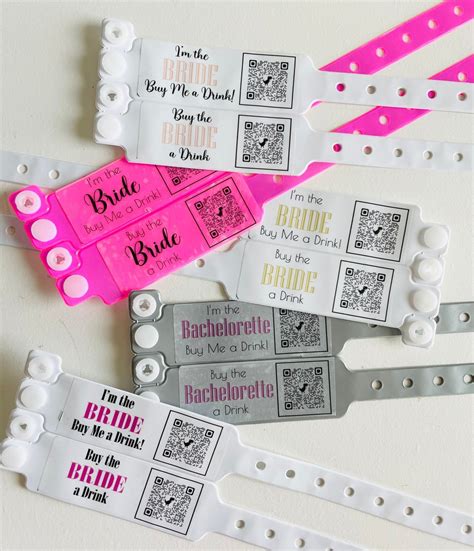 Qr Code Armbands Buy A Drink For The Bride Wristbands Qr Bachelorette