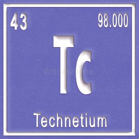 Technetium Chemical Element Sign With Atomic Number And Atomic Weight