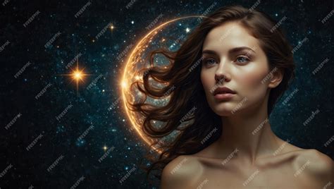 Premium Photo A Woman With Long Hair And A Space Background