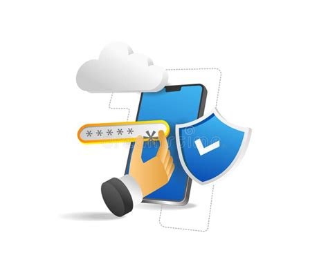 3d Illustration Concept Of Entering Cloud Server Security Password