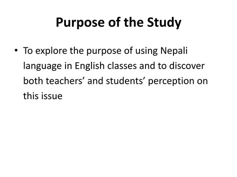 Use Of Nepali Language In Efl Classes Ppt