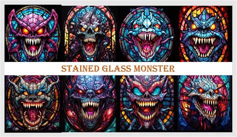 Stained Glass Monster Graphic By Ansart · Creative Fabrica