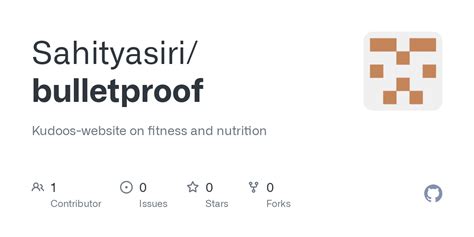 Github Sahityasiribulletproof Kudoos Website On Fitness And Nutrition