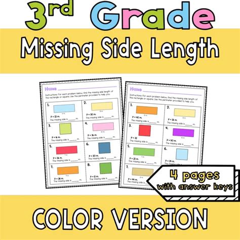 Finding Missing Side Length Given Perimeter Color Version By Edu Path