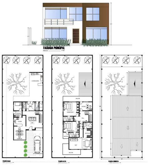 Planos De Vivienda Unifamiliar En Dwg 94885 Kb Librería Cad