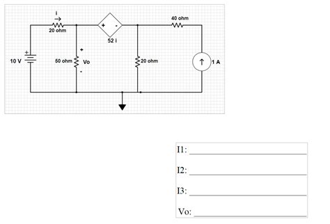 Solved Use Mesh Analysis To Determine The Following Values Chegg