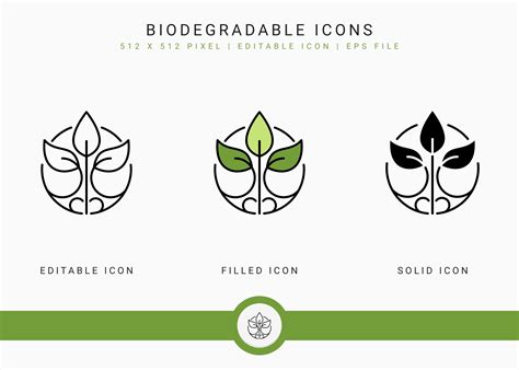 Biodegradable Icons Set Graphic By Liara Studio · Creative Fabrica