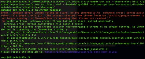 Cli Throwing Error With Running Axe Core 420 In Chrome Headless · Issue 248 · Dequelabs