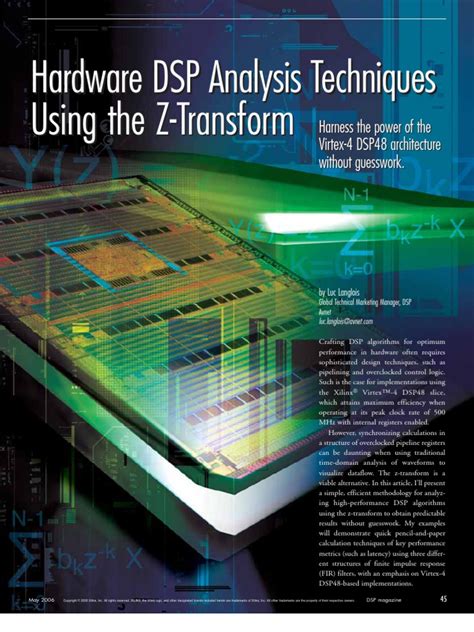 Z Transform In Dsp Pdf Pdf Digital Signal Processing Signal Electrical Engineering