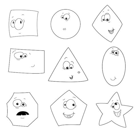 Premium Vector Vector Set With Cute Cartoon Linear Geometric Figures