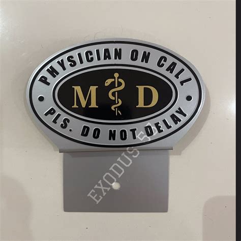 Md Physician Doctor On Call Car Emblem Badge Exterior Auto