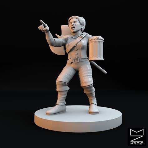 Female Dwarf Bar Brawler Tabletop Miniature Questbourne