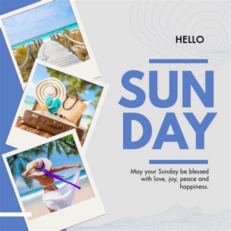 White Hello Sunday Instagram Post Template Postermywall