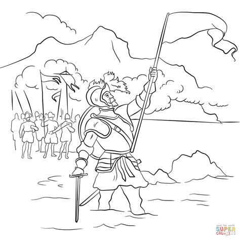 Hernan Cortes Ships Coloring Page Coloring Pages