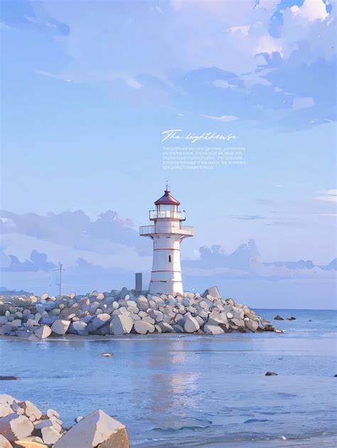 灯塔，为你指引方向丨治愈系插画 小红书 花瓣网