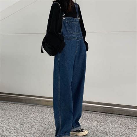 멜빵바지 봄패션 코디 데님 청멜빵바지 여자 점프수트 에이블리