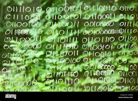 A Display Of Binary Code On A Window Representing Artwork Inside The